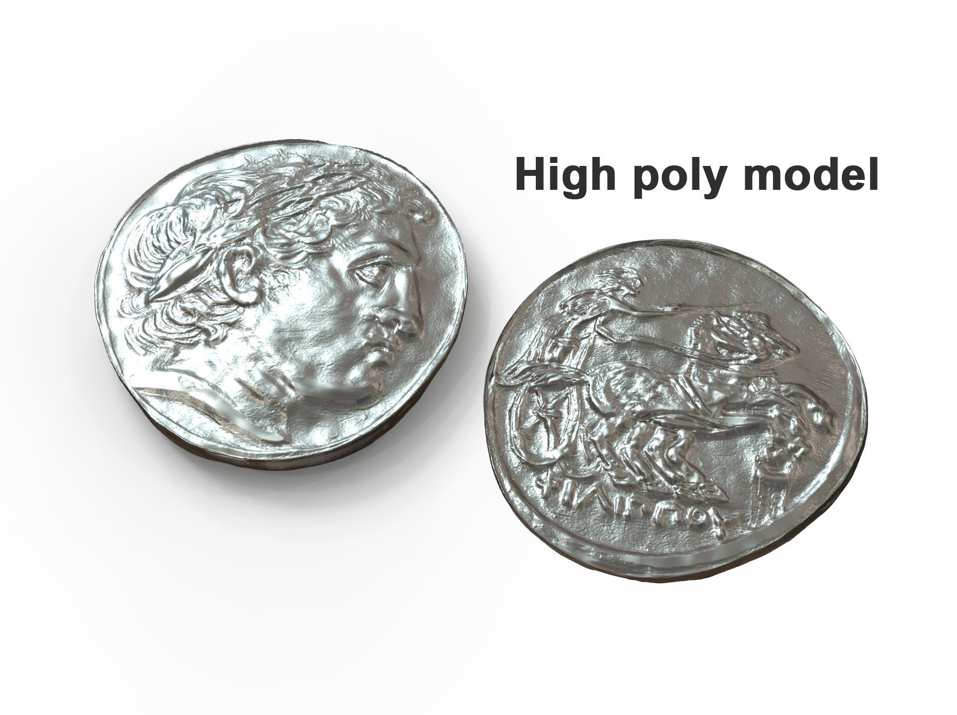 Ancient coin High poly Mid poly and Low poly 3D model | CGTrader