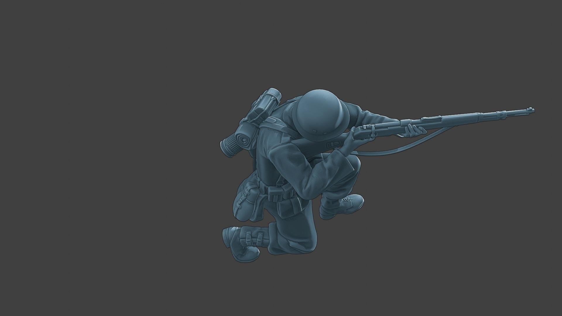 German soldier ww2 Shoot crouched G1 3D model 3D printable | CGTrader