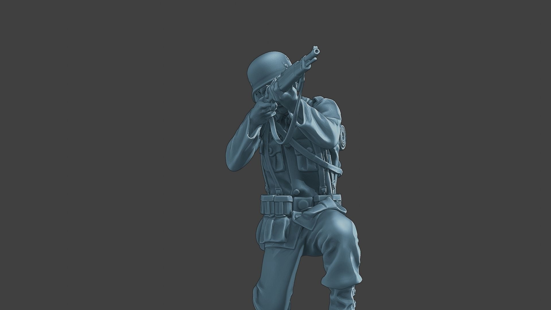 German soldier ww2 Shoot crouched G1 3D model 3D printable | CGTrader