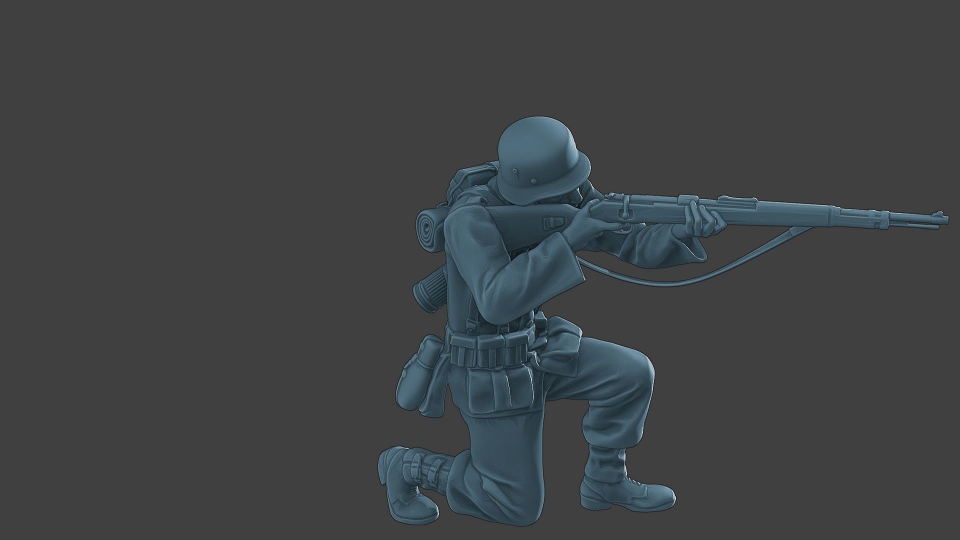 German soldier ww2 Shoot crouched G1 3D model 3D printable | CGTrader