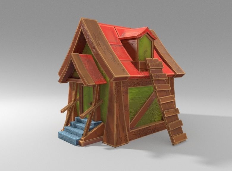 stylized cartoon house 3D model | CGTrader