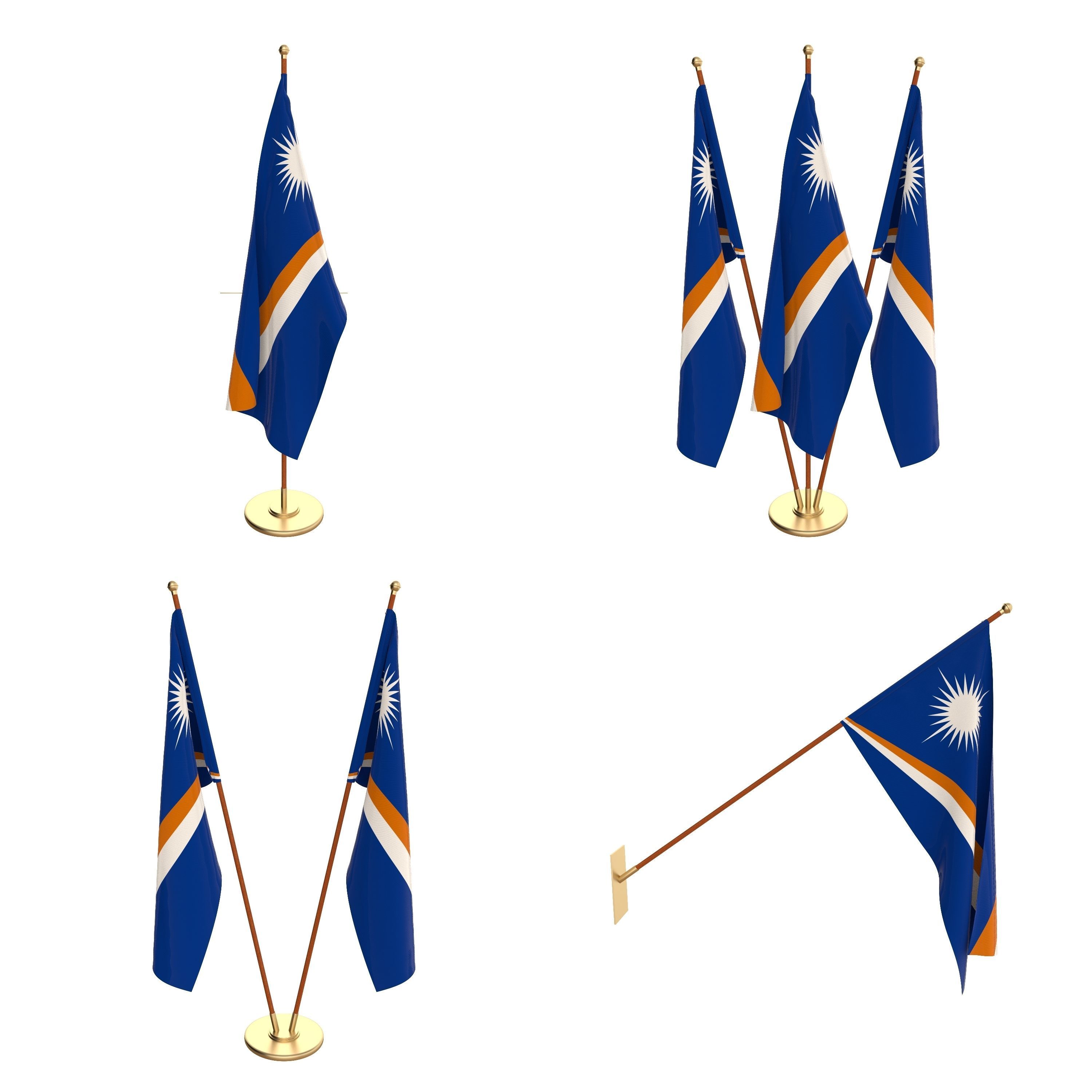 All Oceanian Flag Packs 3D model | CGTrader