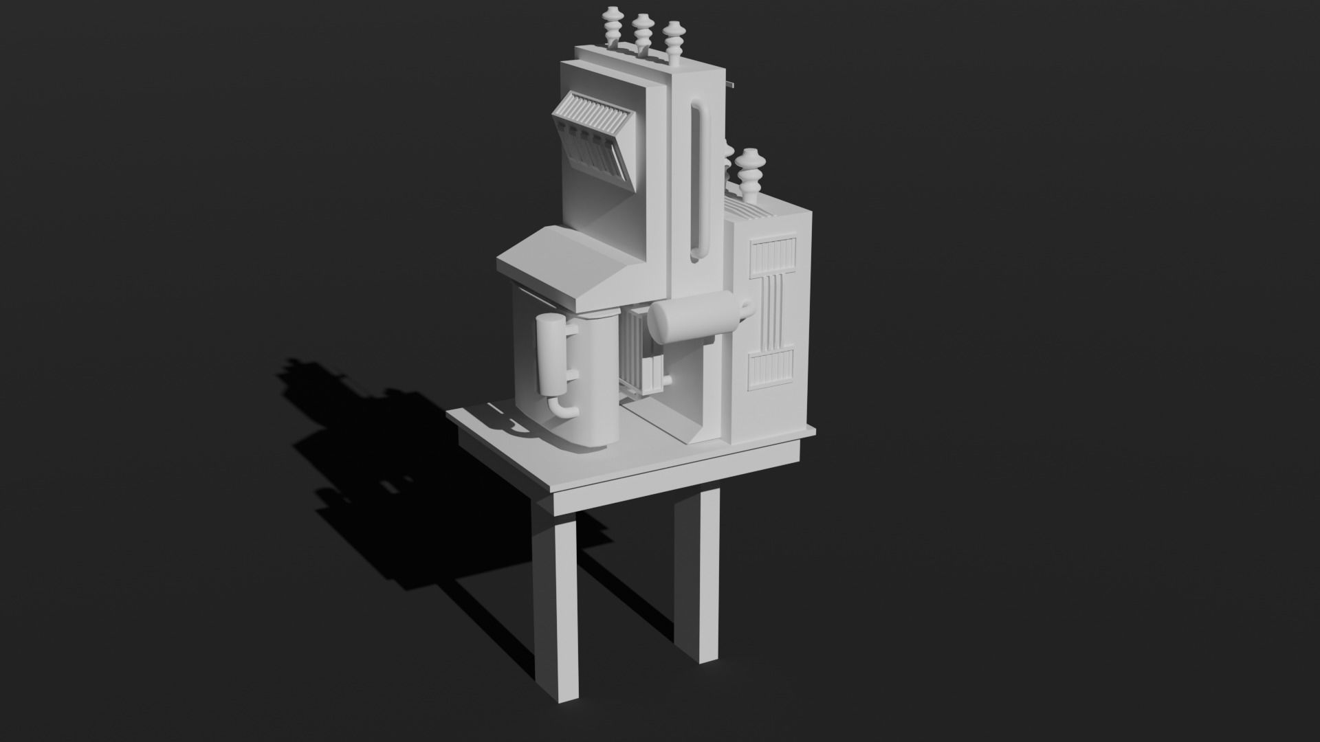 3D model Soviet type electrical power distribution transformer VR / AR ...