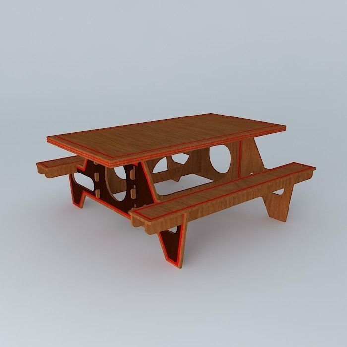 Picnic Table free 3D model | CGTrader