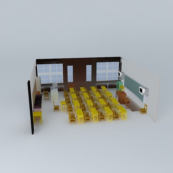 My classroom free 3D model | CGTrader