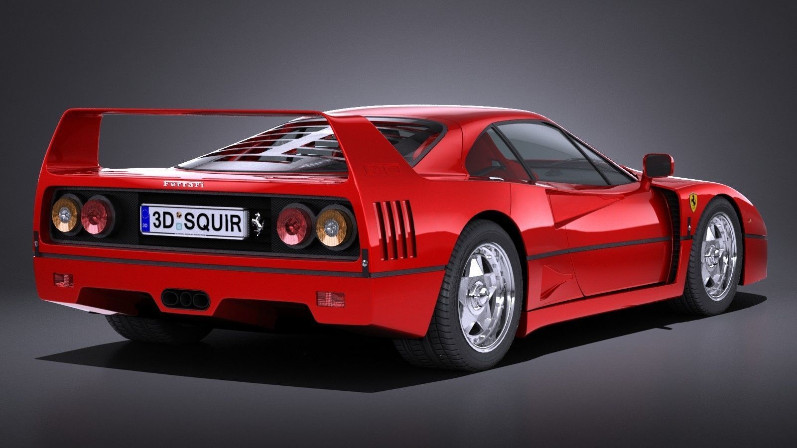 3D model LowPoly Ferrari F40 1987 VR / AR / low-poly | CGTrader