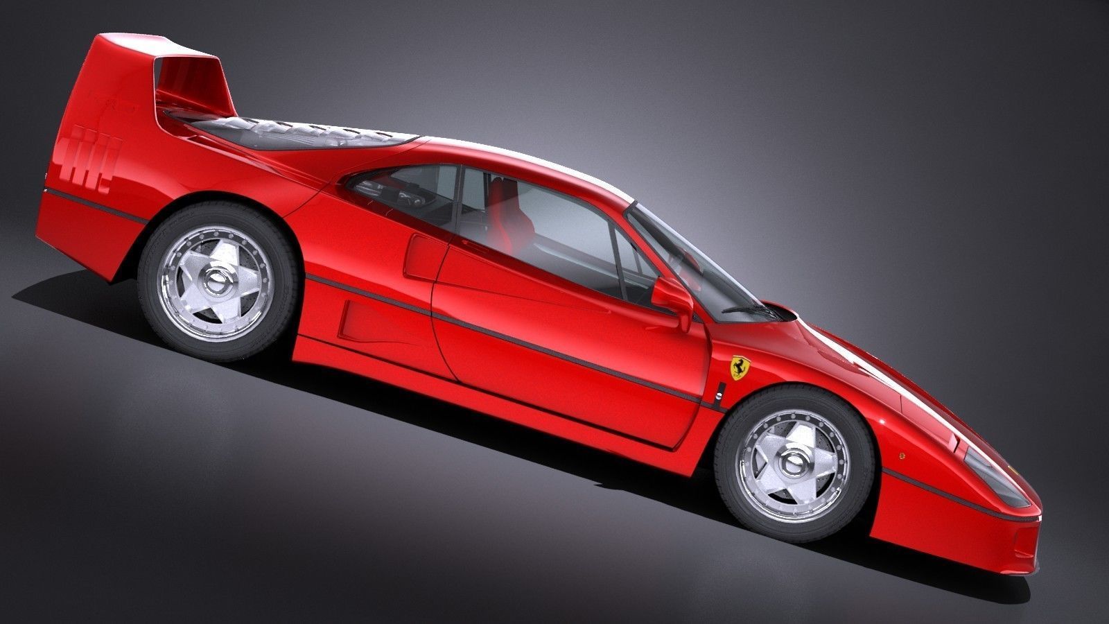 3D model LowPoly Ferrari F40 1987 VR / AR / low-poly | CGTrader