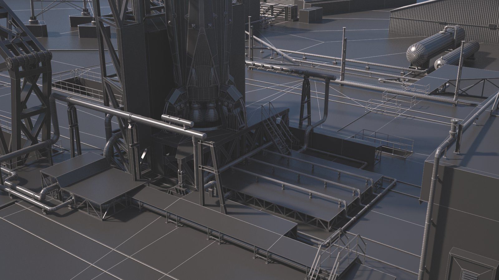 SpaceX Launch Pad Complex 3D model | CGTrader
