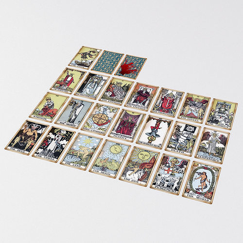 3D model Old Tarot Cards - Major Arcana - Tinted VR / AR / low-poly ...