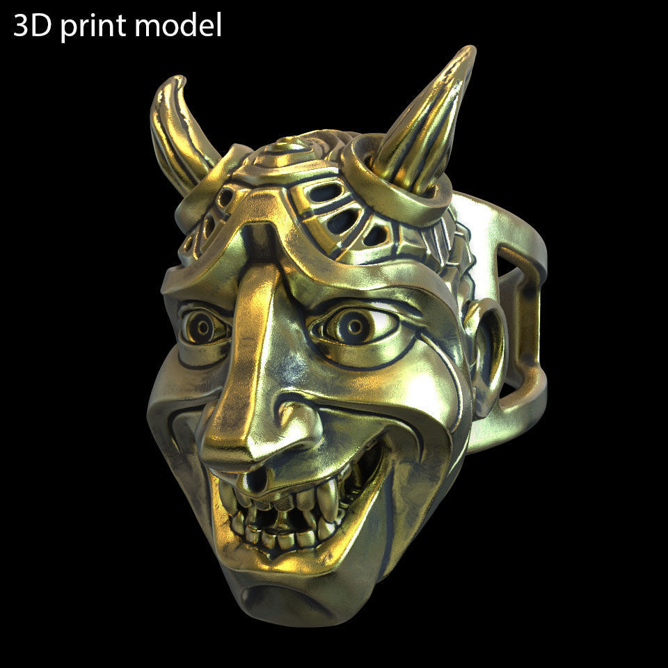 skull ring jewelry Demon vol3 3D model 3D printable | CGTrader