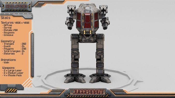 3D model Juggernaut BattleMech VR / AR / low-poly | CGTrader