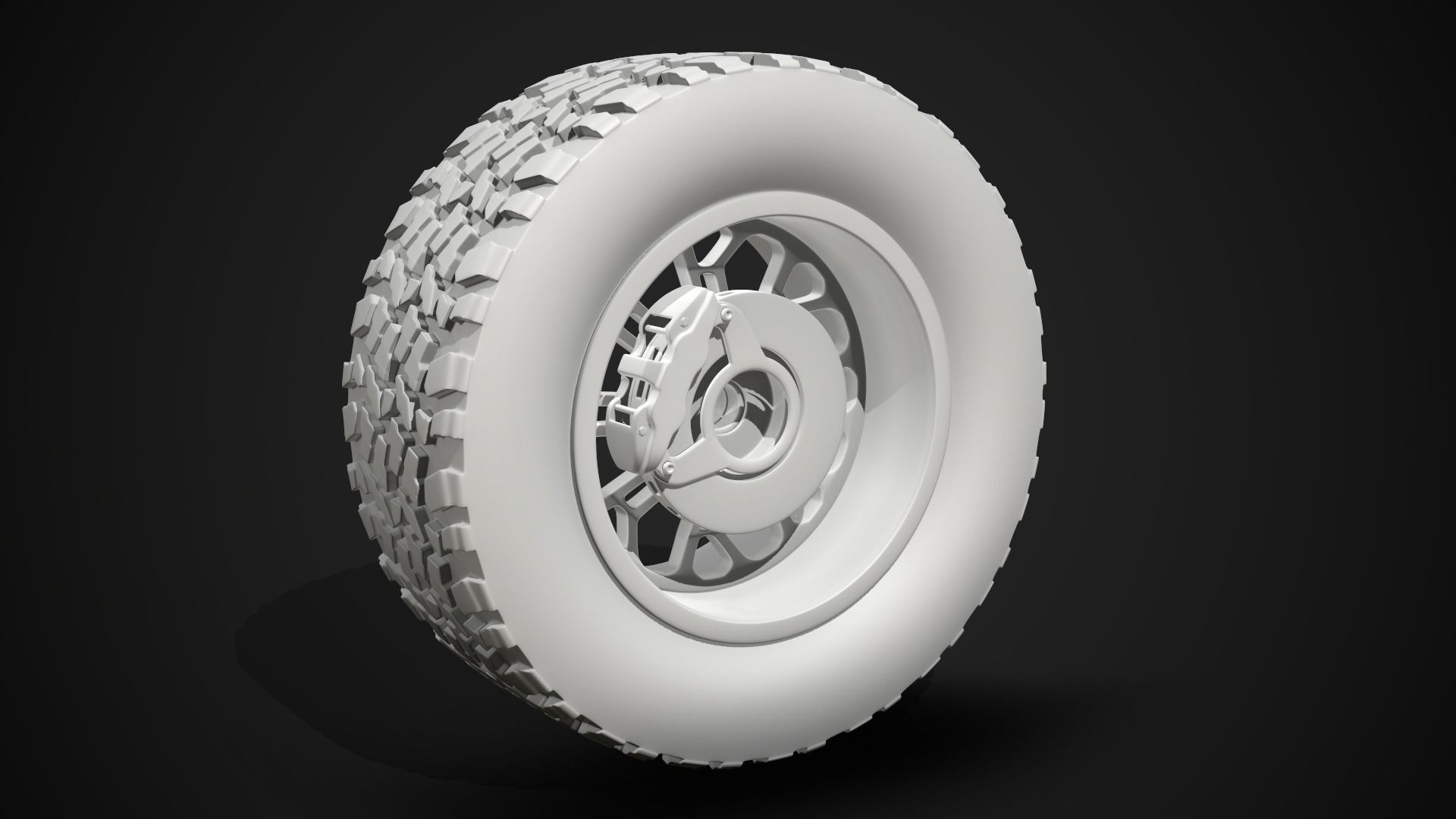 Wide Rear Wheel 3D model | CGTrader