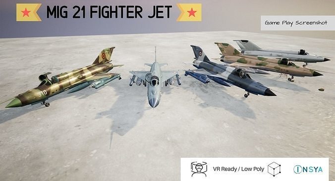 3D model MiG 21 Pack of 5 Designs - Rigged and Animated VR / AR / low ...