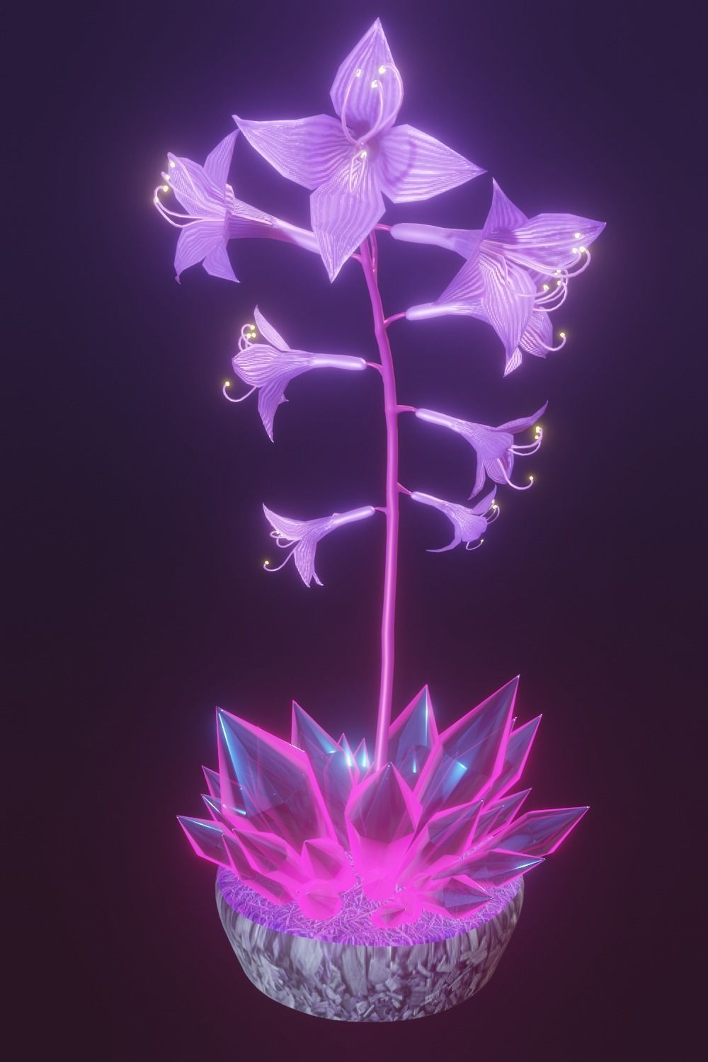 3D model magical flower VR / AR / low-poly rigged | CGTrader