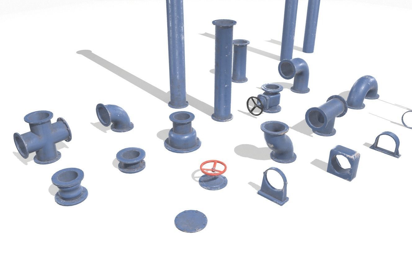 3D model Modular pipes pack 1 VR / AR / low-poly | CGTrader