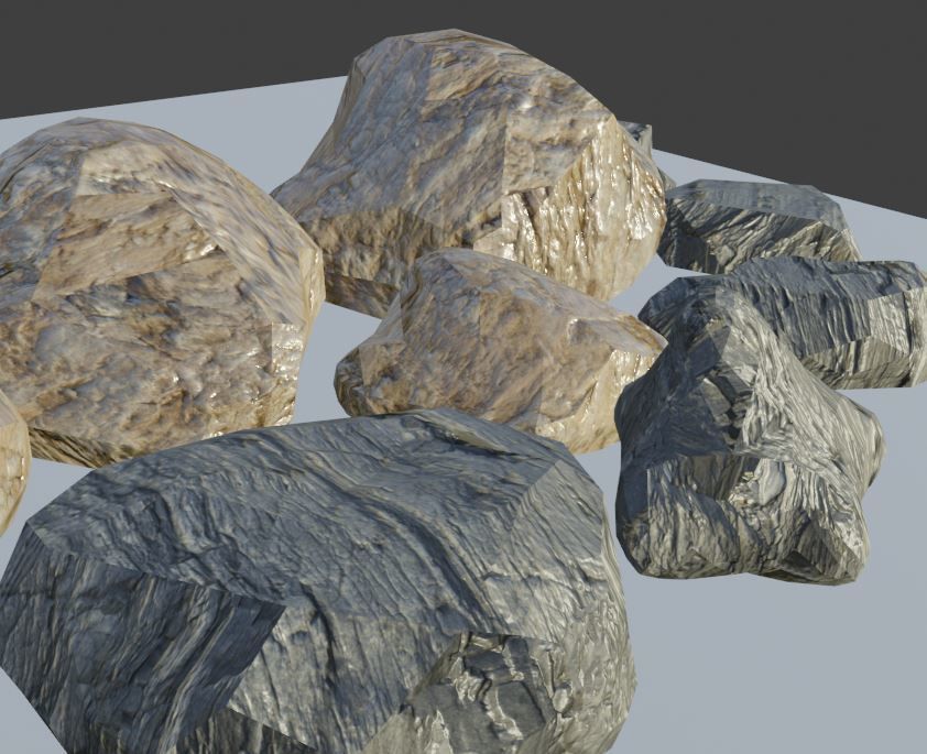 Rocks pack Low-poly free VR / AR / low-poly 3D model | CGTrader