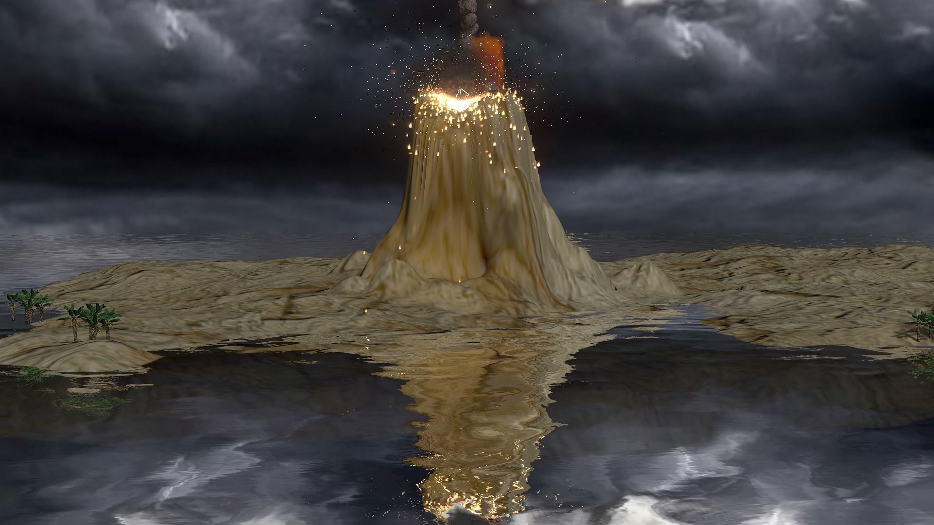 3D model Volcanic Island VR / AR / low-poly | CGTrader