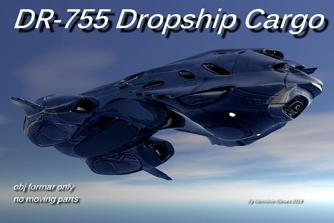 DR-755 Dropship Cargo Spaceship 3D model | CGTrader