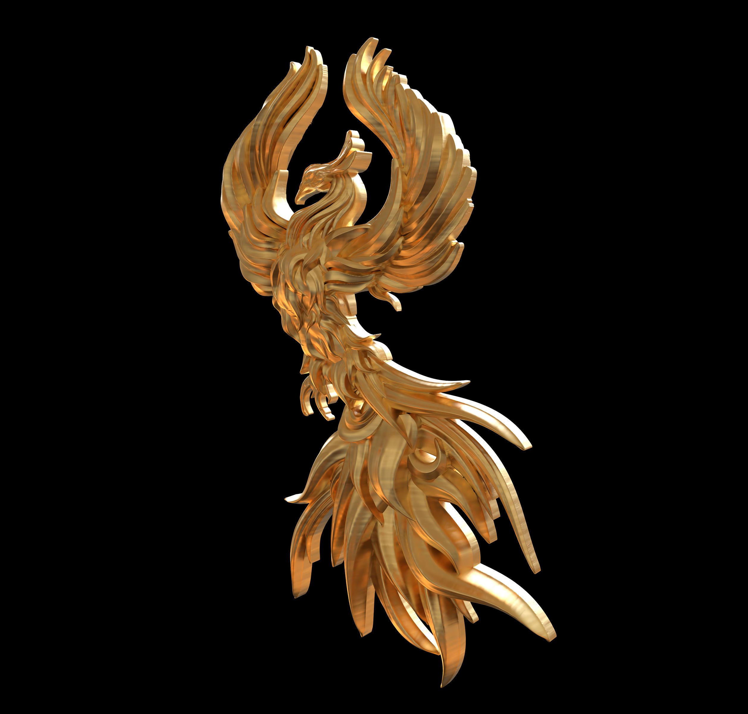 Phoenix golden 3D model 3D printable | CGTrader
