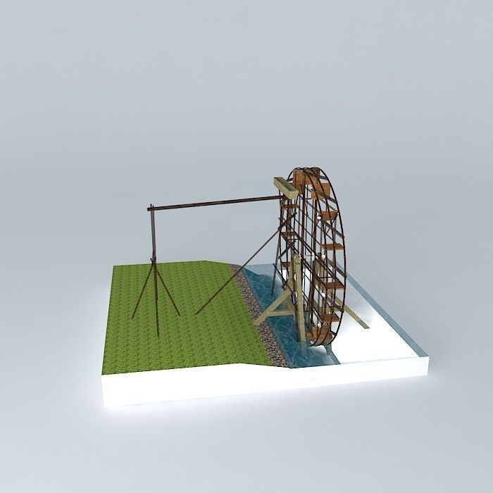Sundanese bamboo waterwheel free 3D model | CGTrader