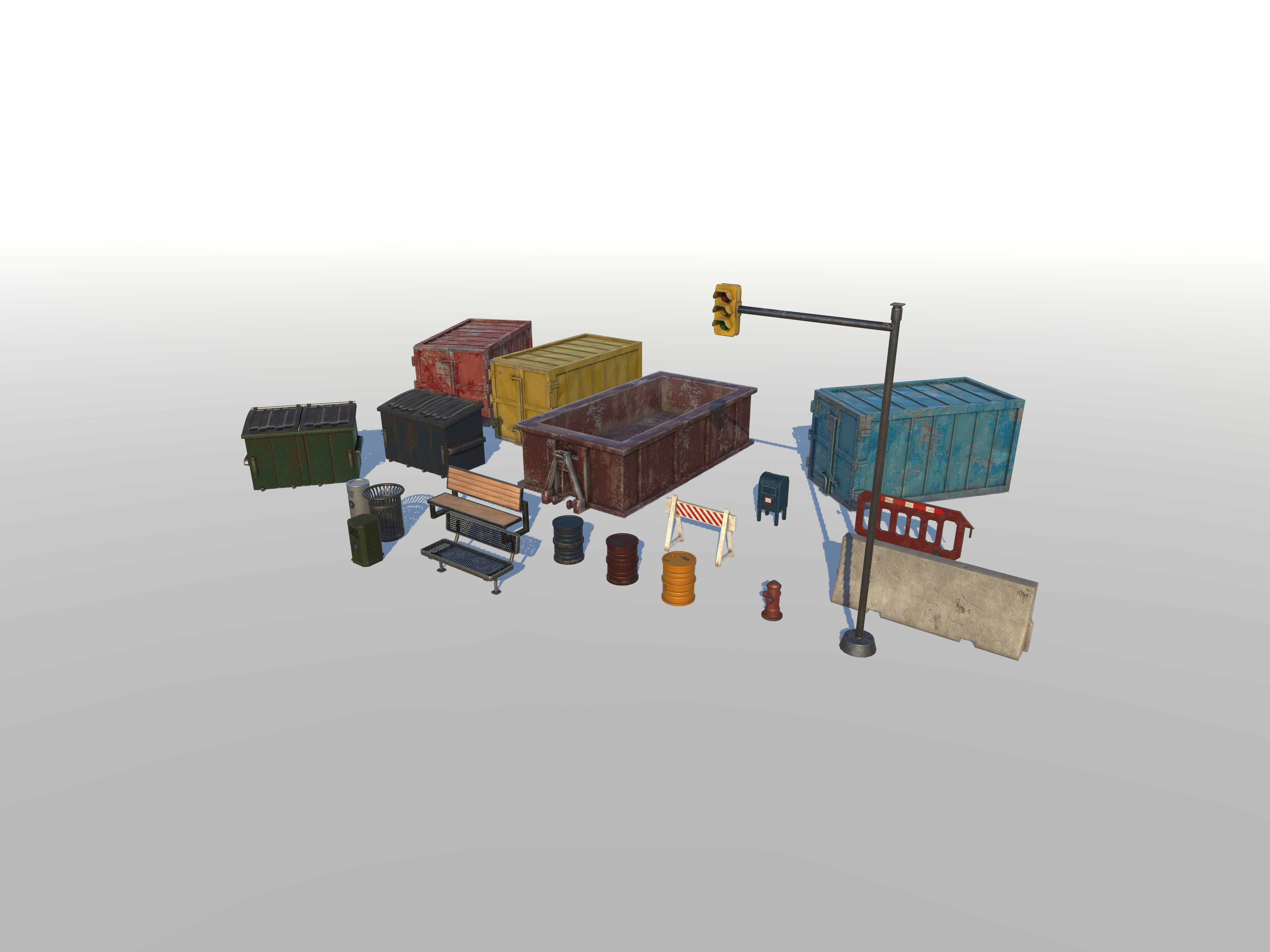 City Props Bundle - Game Ready free VR / AR / low-poly 3D model | CGTrader
