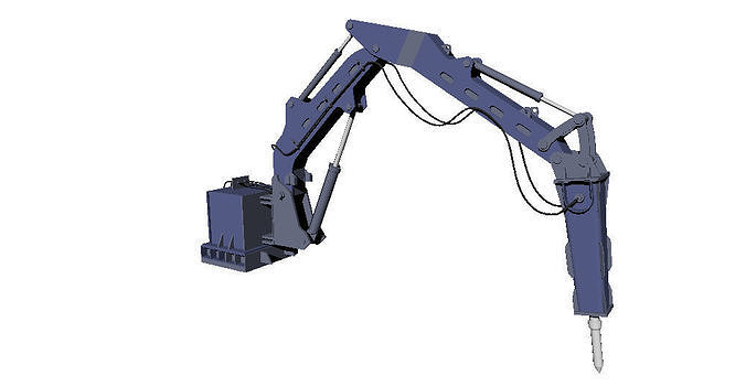 Hydraulic rock breaker arm 3D model | CGTrader