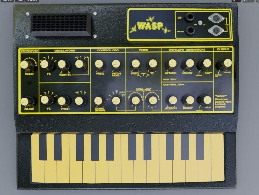 EDP WASP Vintage Synthesizer 3D model | CGTrader