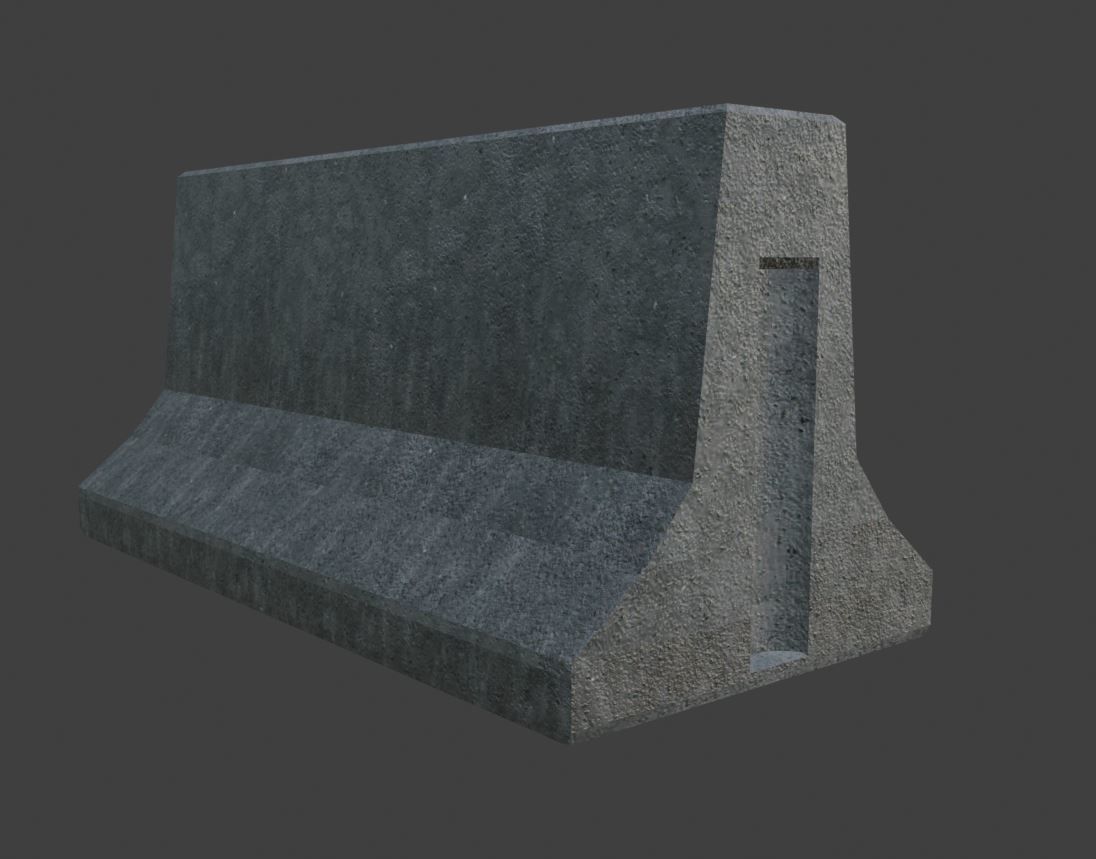 Concrete Road Block Sample free VR / AR / low-poly 3D model | CGTrader