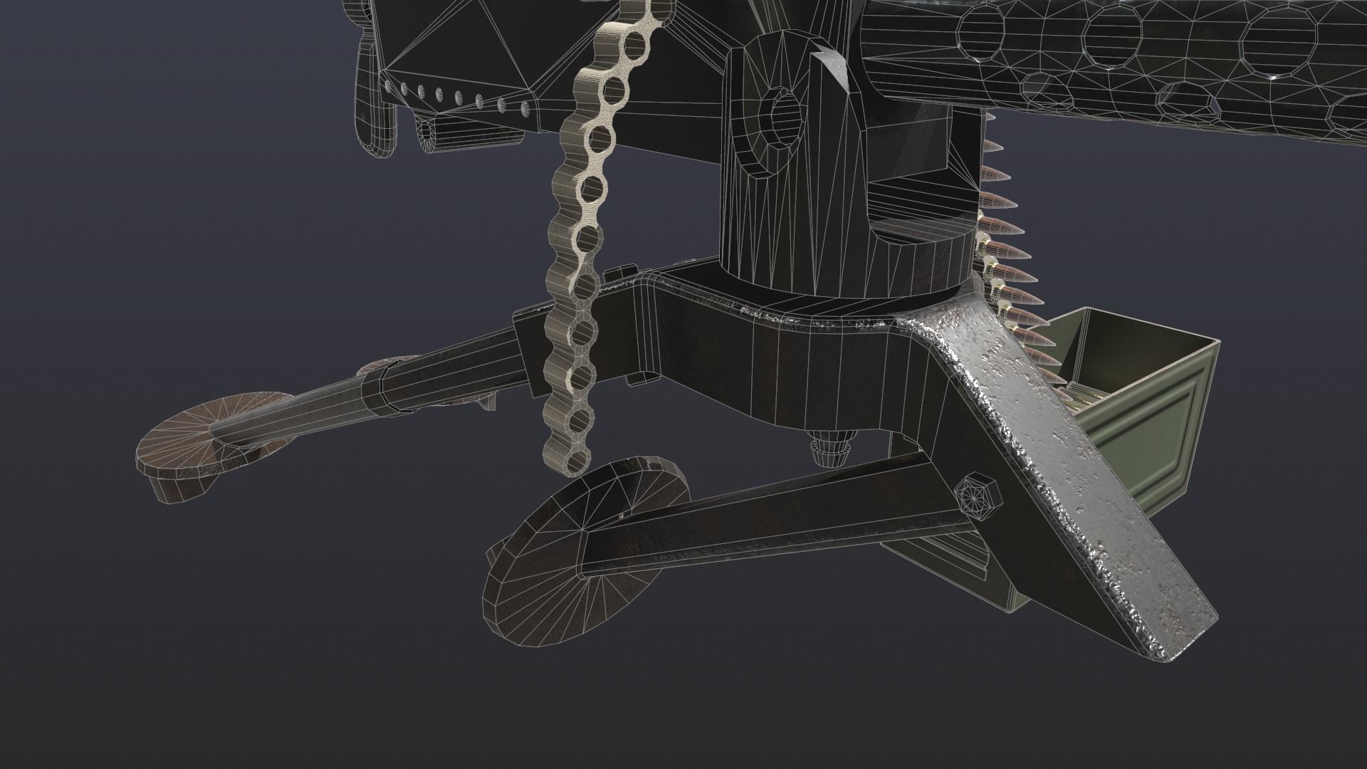 3D model WW2 M1919 Browning Machine Gun with Attachments and Animations ...