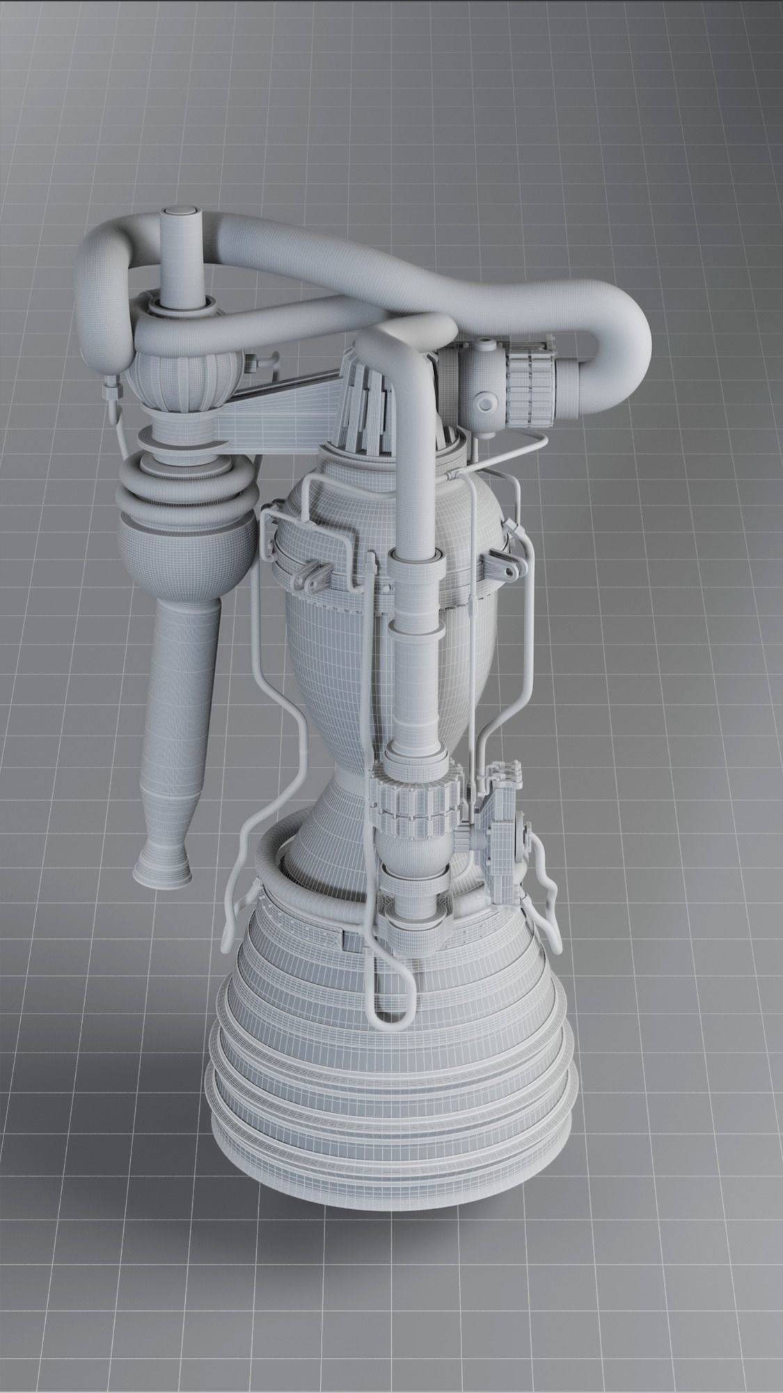 MERLIN ROCKET ENGINE 1C 3D model | CGTrader