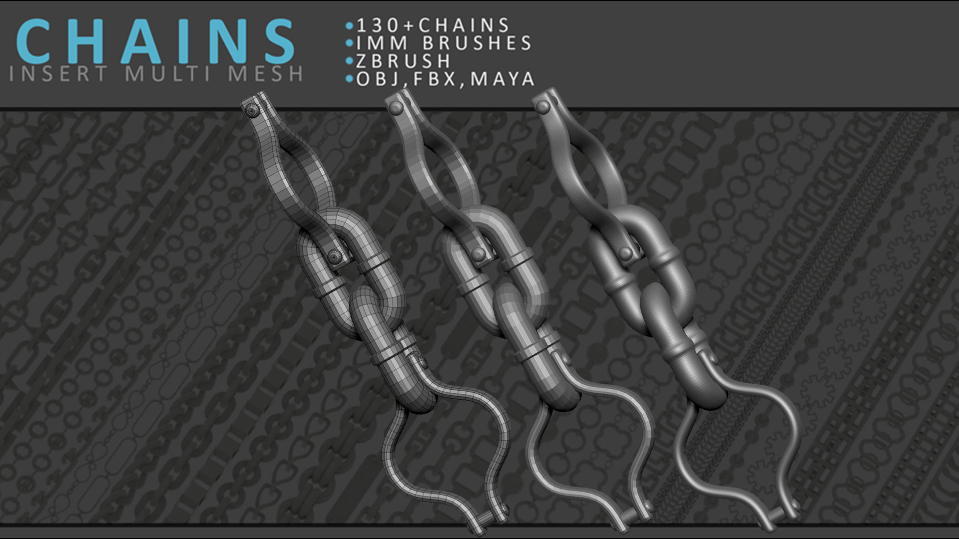 3D model Chains Brush Set VR / AR / low-poly | CGTrader