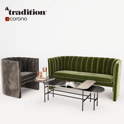 ANDtradition Sofa Lounge chair and Table 3D model rigged | CGTrader