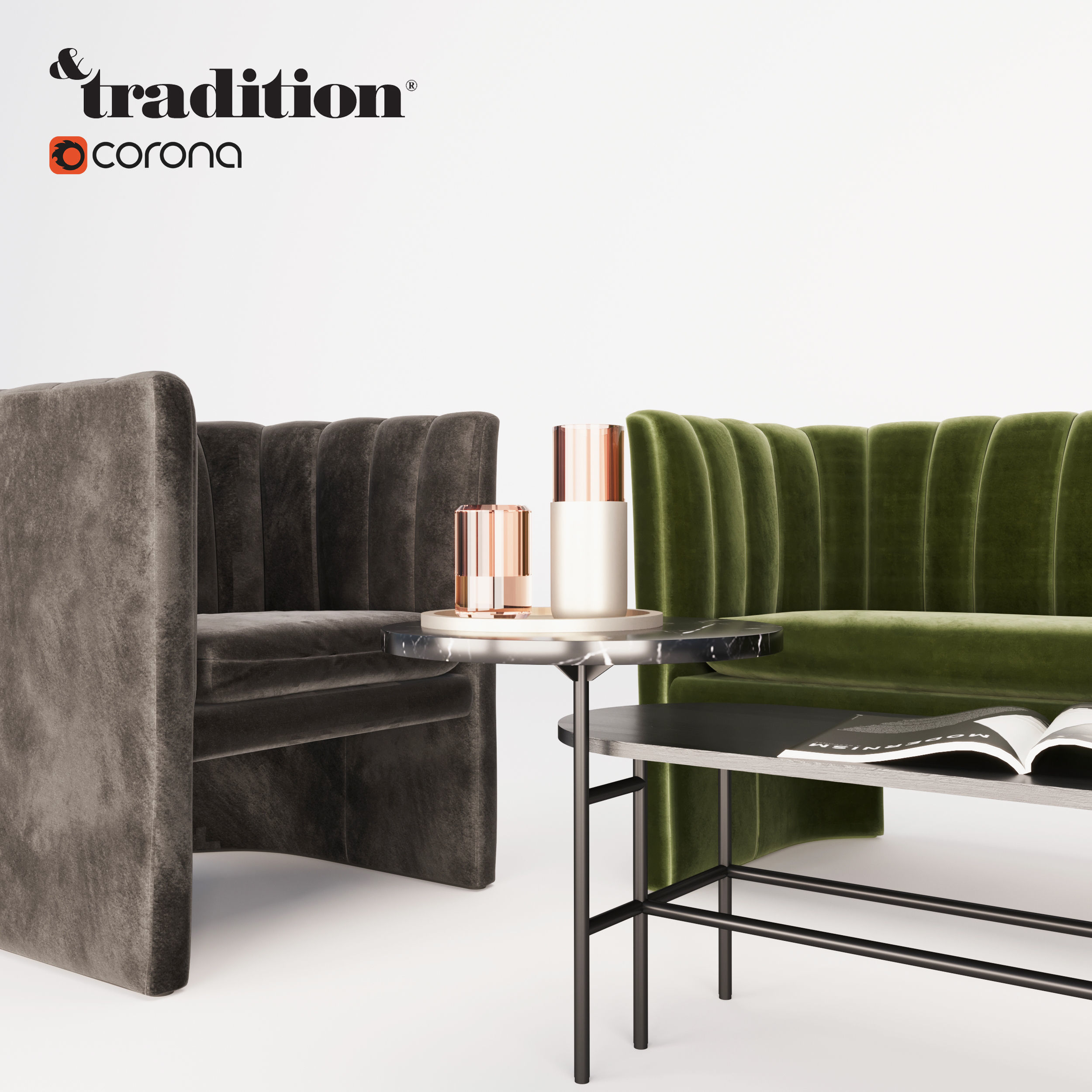 ANDtradition Sofa Lounge chair and Table 3D model rigged | CGTrader