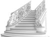Classic marble staircase with wrought iron railing 3D model | CGTrader