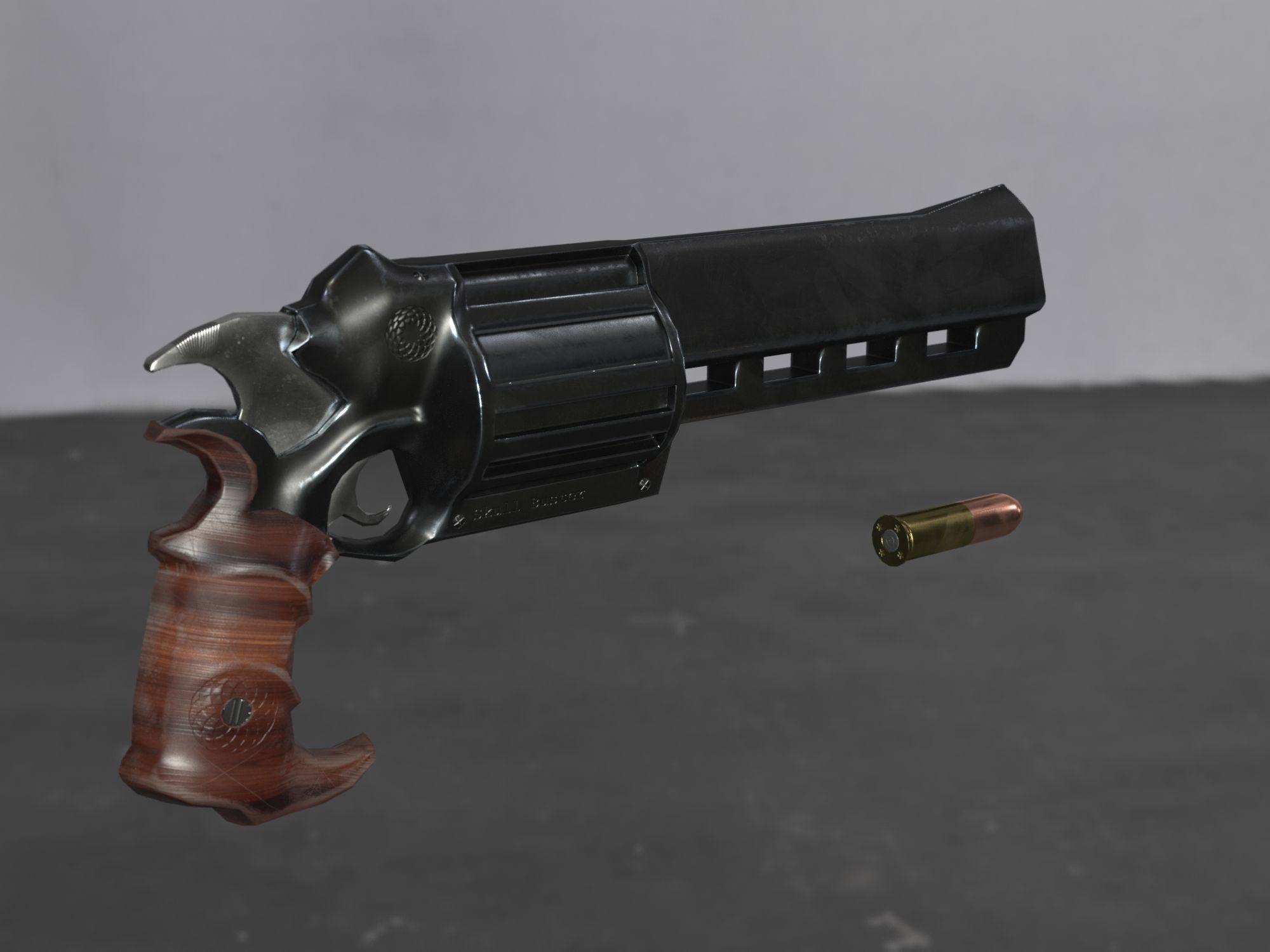3D model Skull Buster Revolver Handgun VR / AR / low-poly | CGTrader