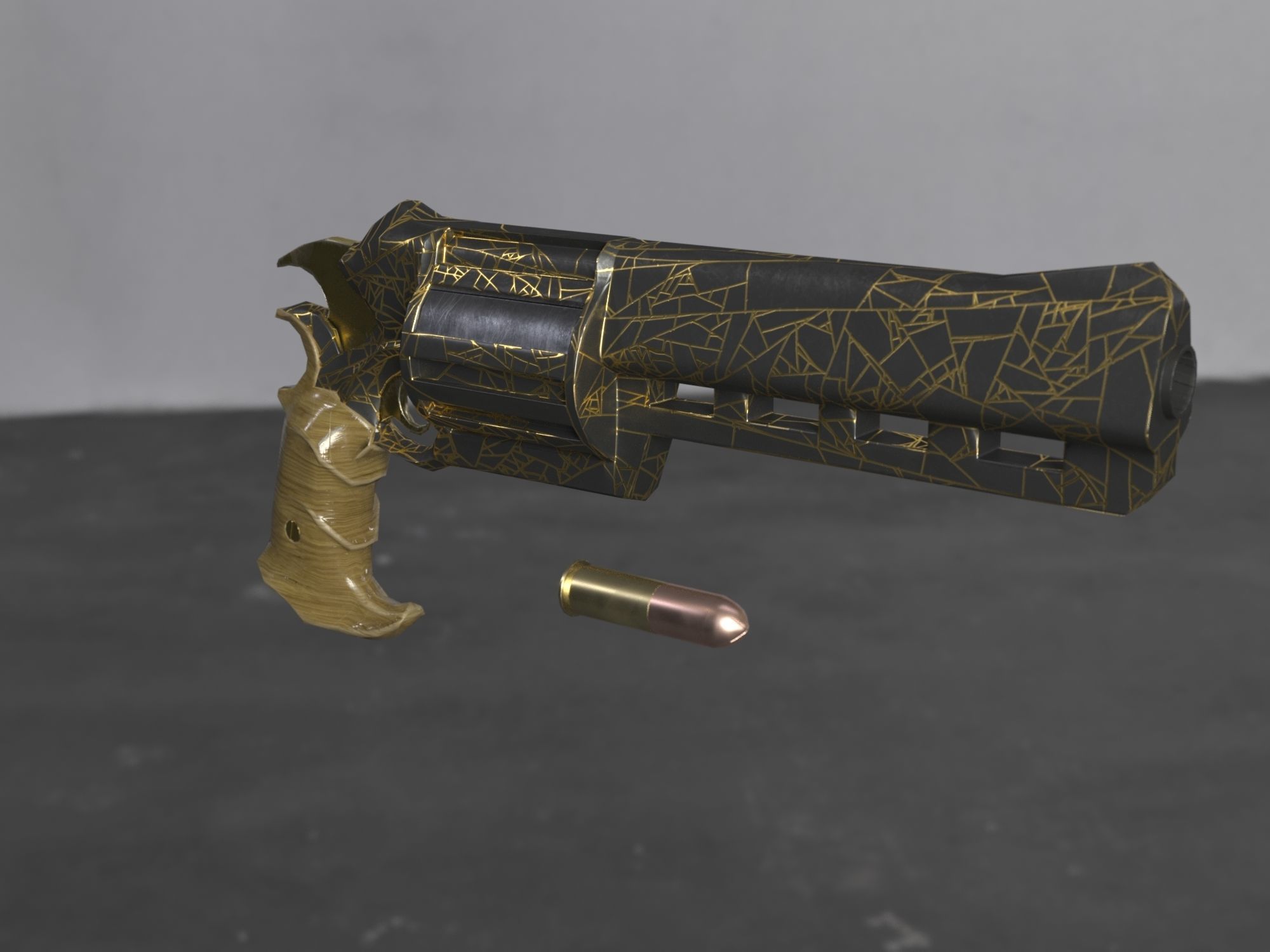 3D model Skull Buster Revolver Handgun VR / AR / low-poly | CGTrader