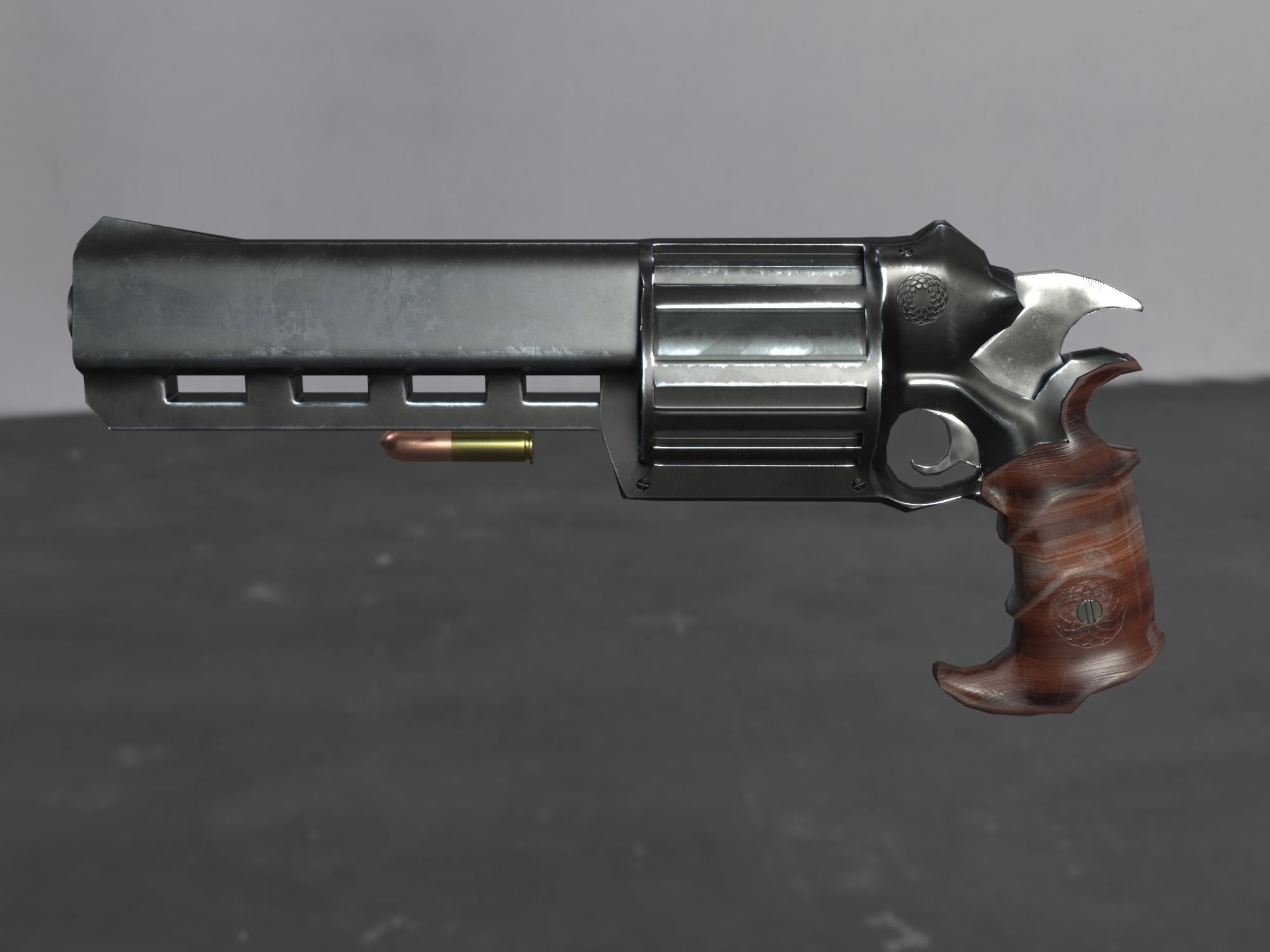 3D model Skull Buster Revolver Handgun VR / AR / low-poly | CGTrader