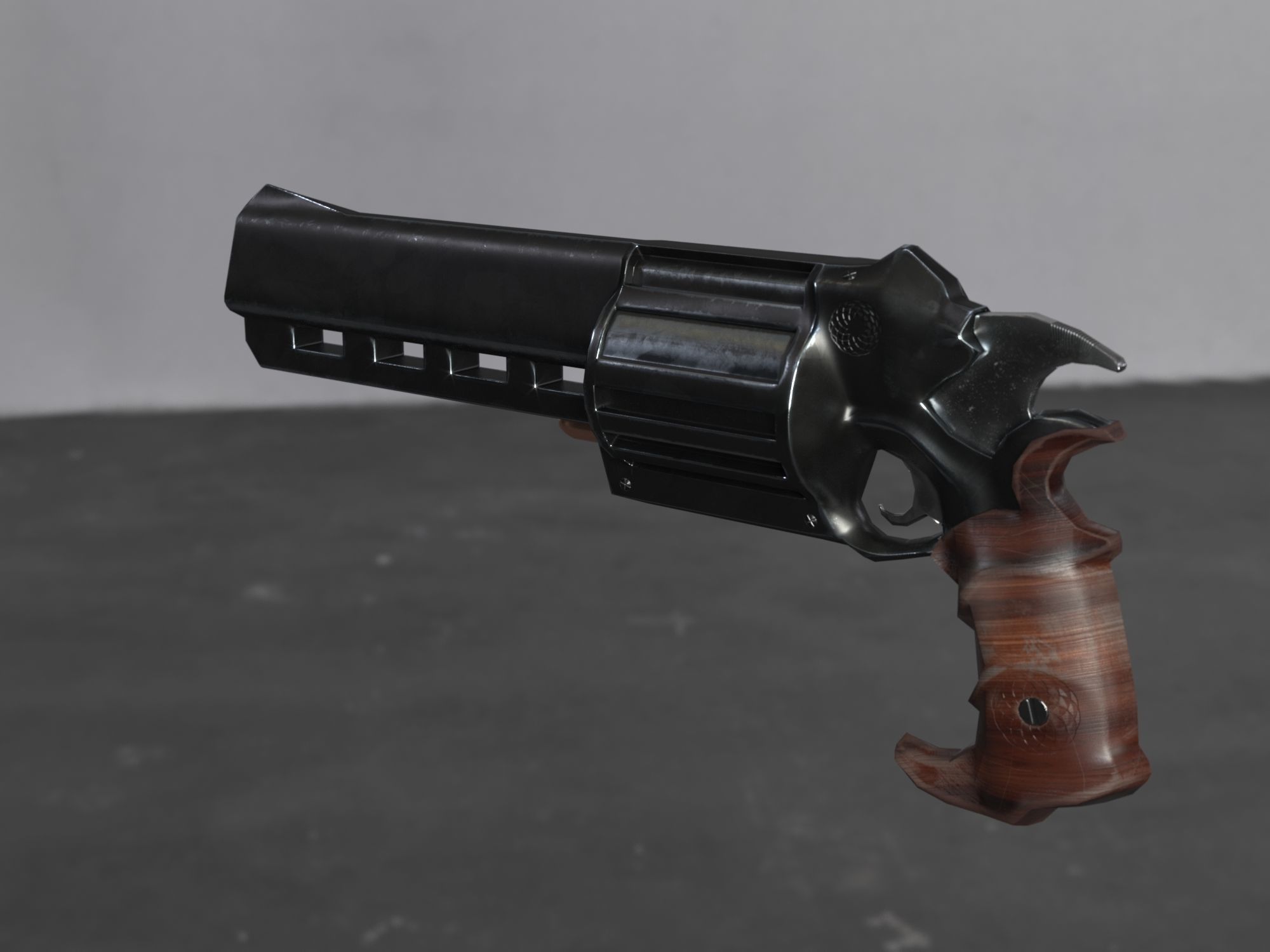 3D model Skull Buster Revolver Handgun VR / AR / low-poly | CGTrader
