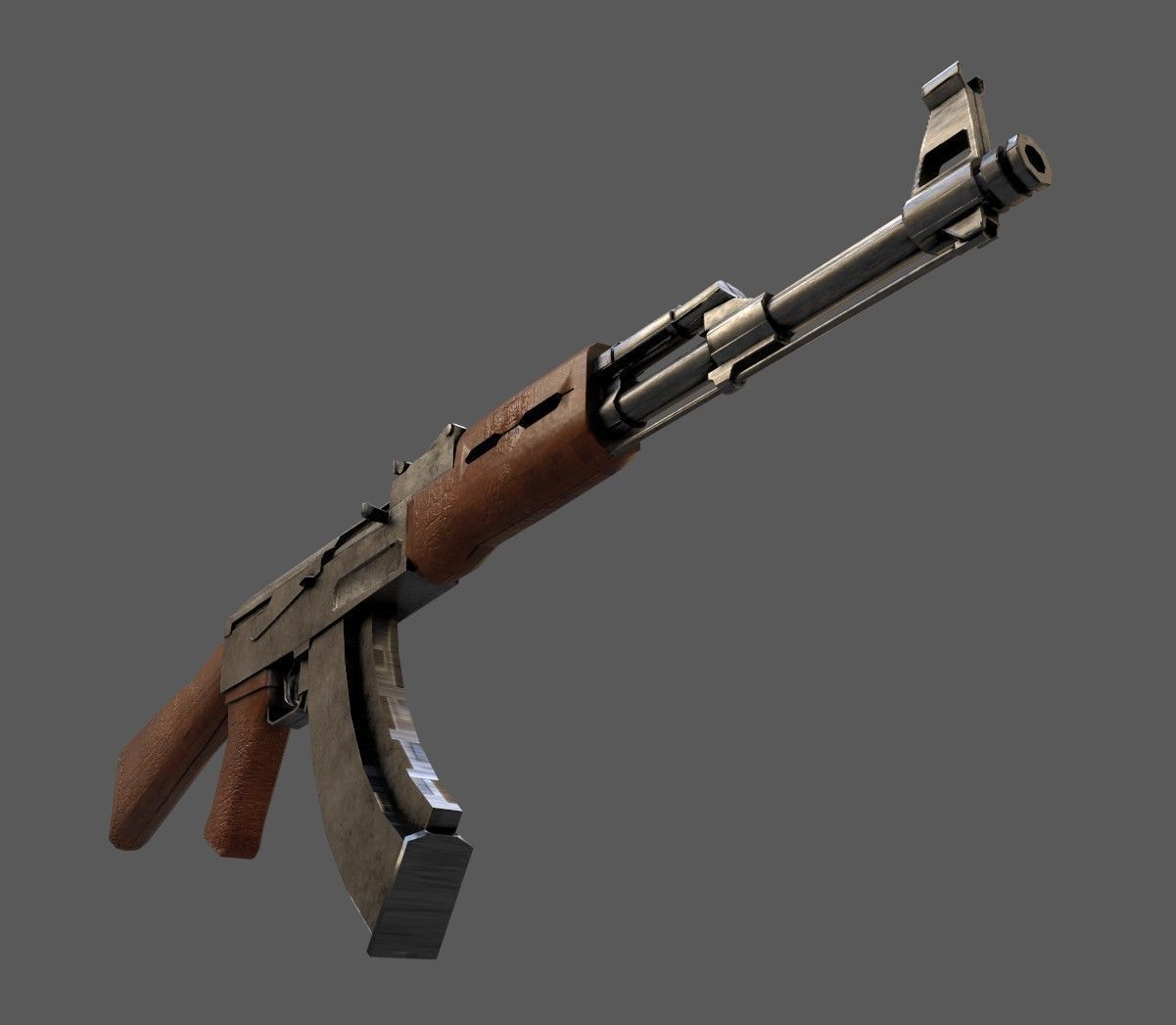 AK47 Gun Machine Assault Rifle Weapons free VR / AR / low-poly 3D model ...