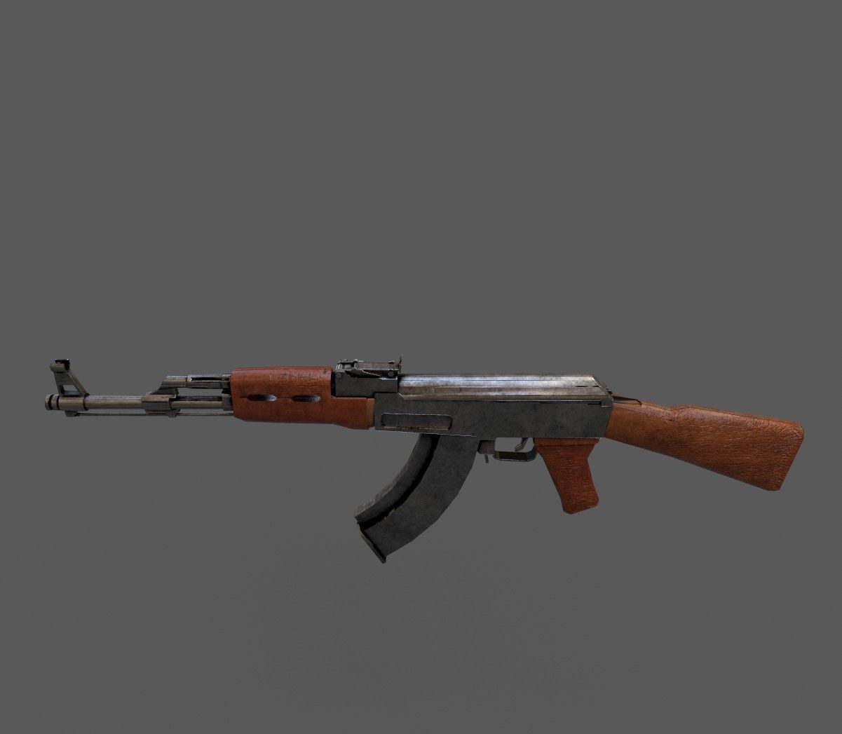 AK47 Gun Machine Assault Rifle Weapons free VR / AR / low-poly 3D model ...