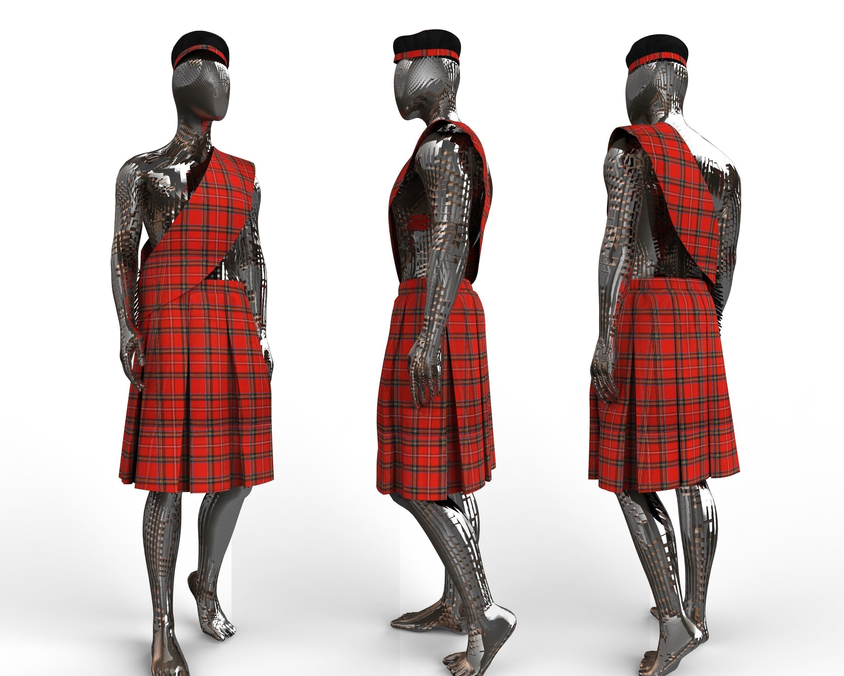 Scottish traditional Kilt Marvelous Designer 3D model | CGTrader