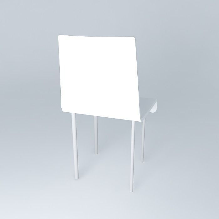 White dining chair free 3D model | CGTrader