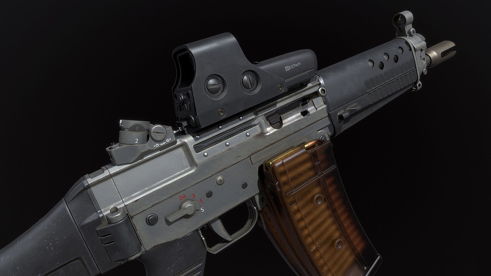 3D model Sig sg 552 commando - Eotech 552 Holographic Weapon Sights VR / AR / low-poly | CGTrader