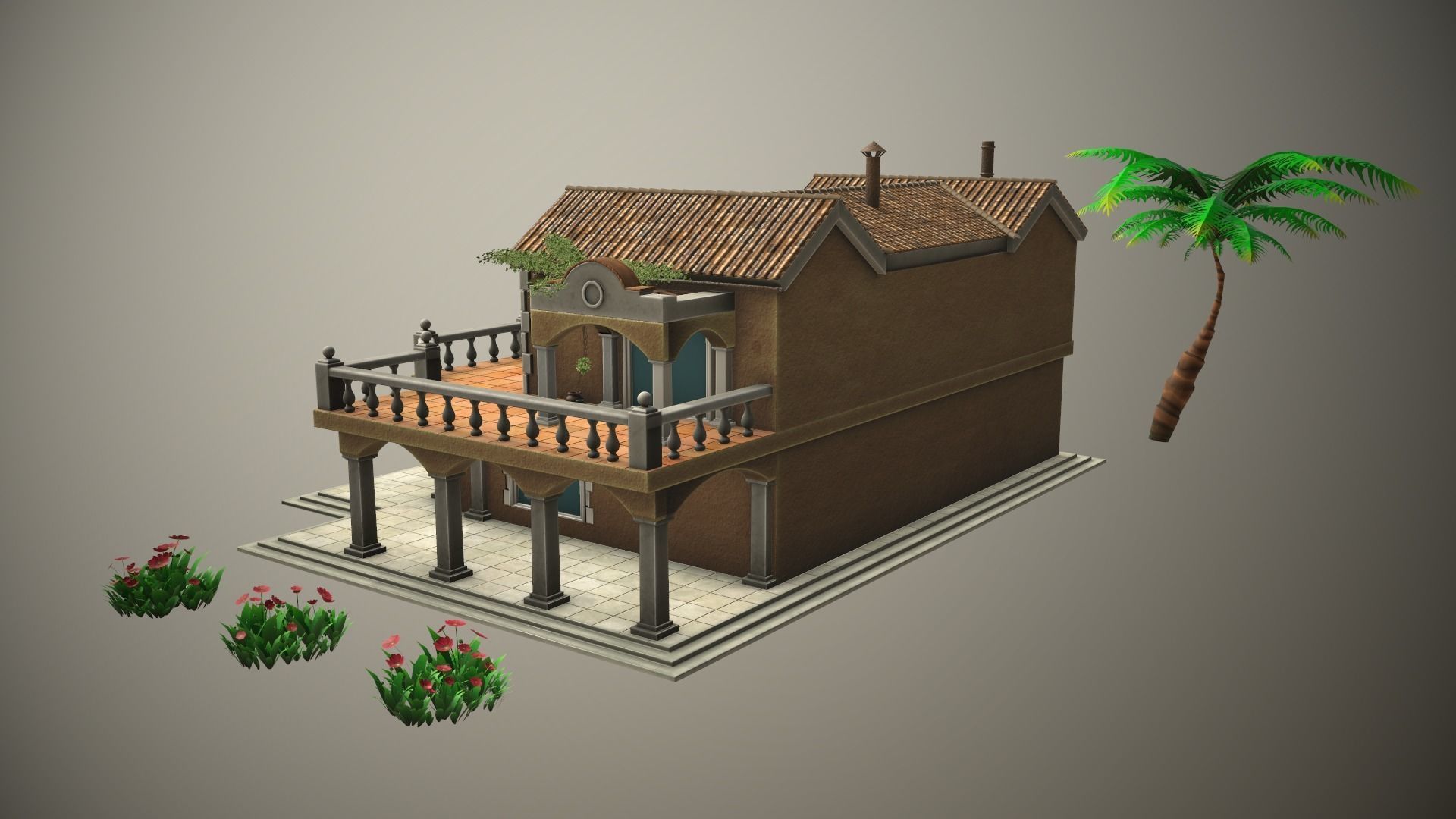 3D model Stylized Tropical Beach Building VR / AR / low-poly | CGTrader