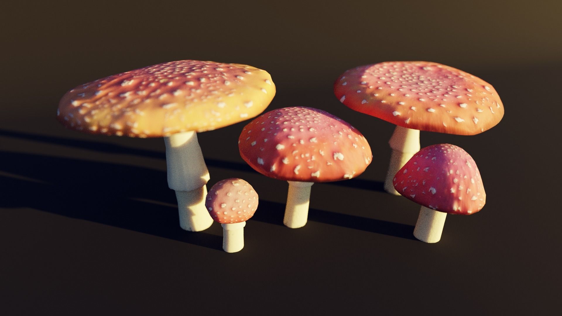 mushroom pack - fly agaric 3D model | CGTrader