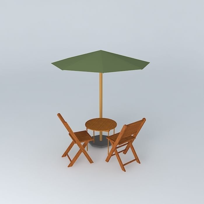 Outdoor table set free 3D model | CGTrader