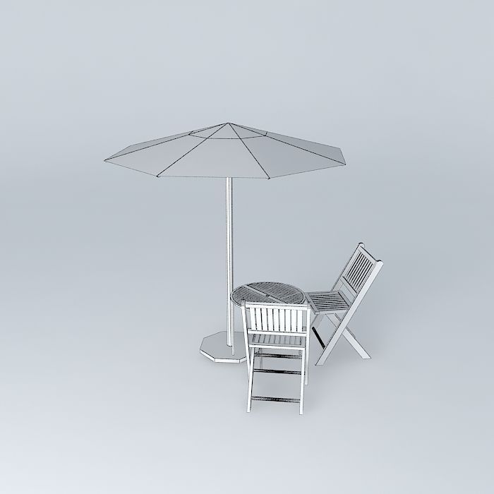 Outdoor table set free 3D model | CGTrader