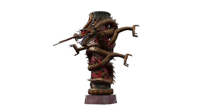 Chinese Dragon Column 3D model | CGTrader