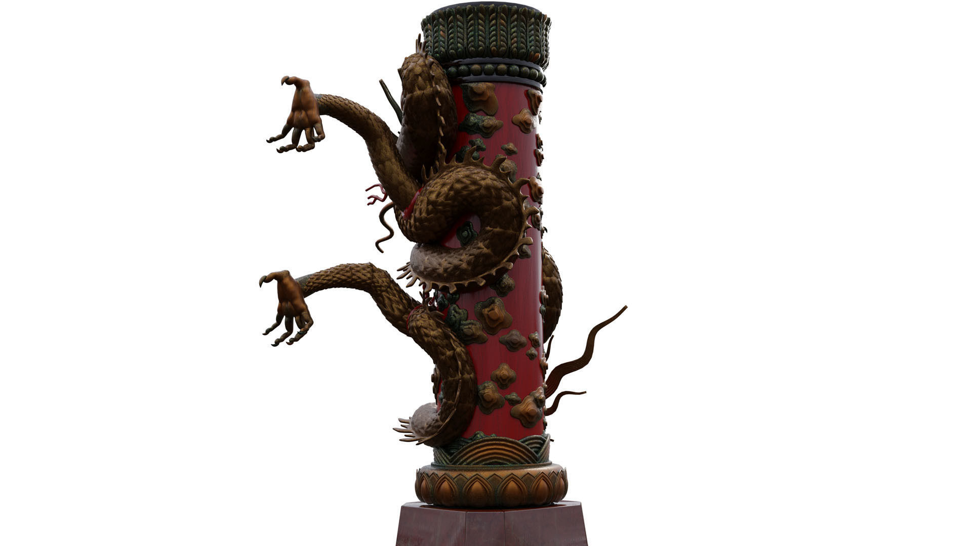 Chinese Dragon Column 3D model | CGTrader