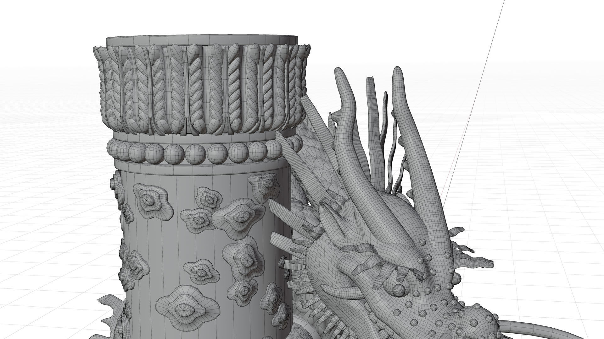 Chinese Dragon Column 3D model | CGTrader
